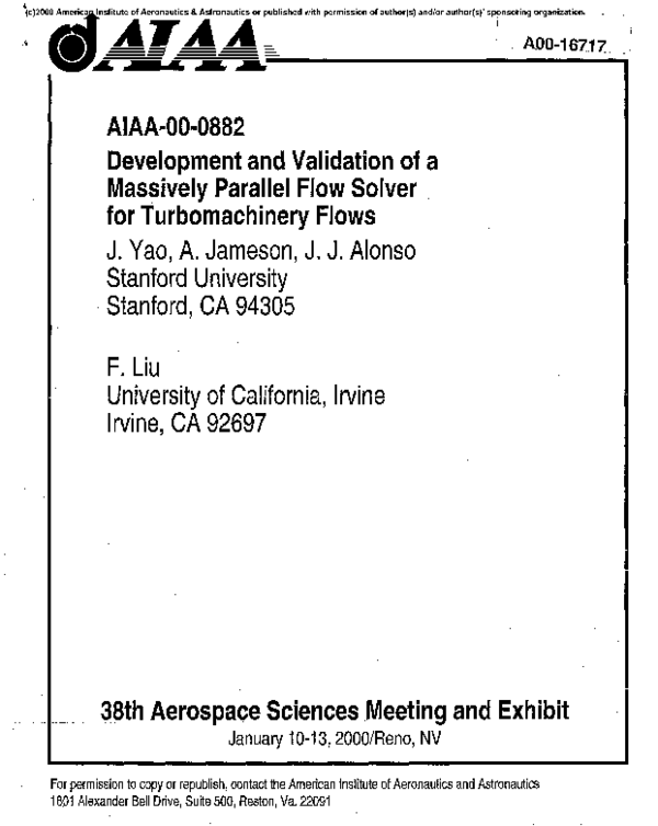 Pdf Development And Validation Of A Massively Parallel Flow Solver