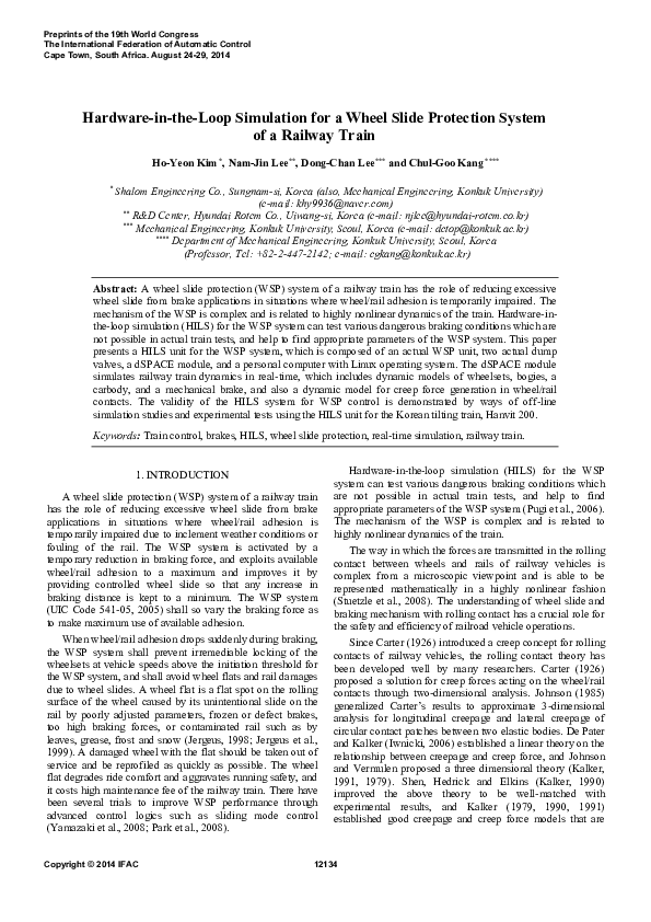 (PDF) Hardware-In-The-Loop Simulation for a Wheel Slide Protection ...
