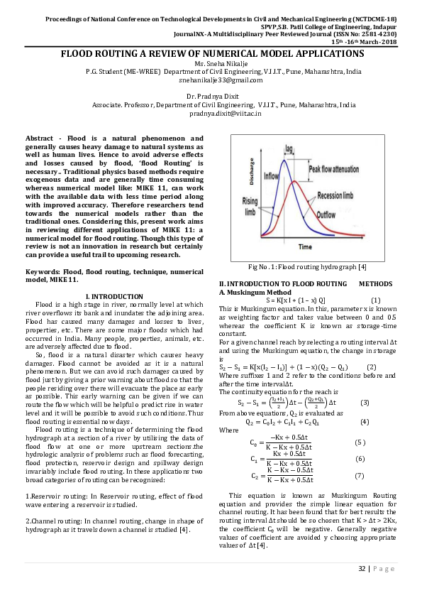 (PDF) Flood Routing A Review Of Numerical Model Applications | Sneha Nikalje - Academia.edu