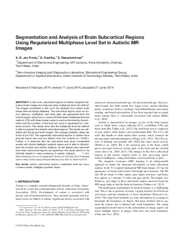 (PDF) Segmentation and analysis of brain subcortical regions using regularized multiphase level ...