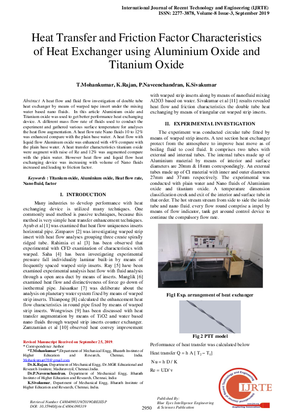 (PDF) Heat transfer and friction factor characteristics in turbulent ...