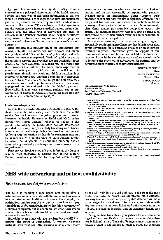 (PDF) NHS-wide networking and patient confidentiality