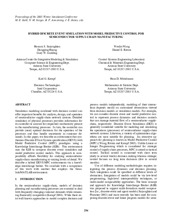 (PDF) Hybrid Discrete Event Simulation with Model Predictive Control ...