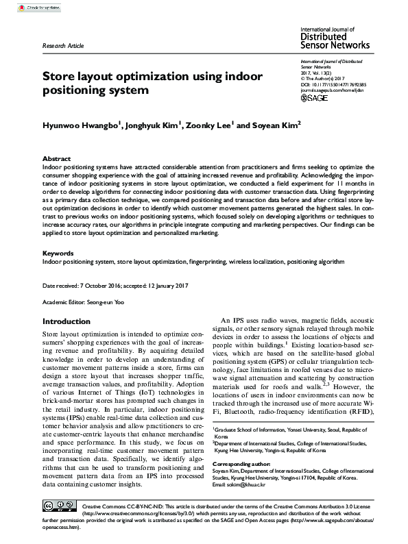 (PDF) Store layout optimization using indoor positioning system