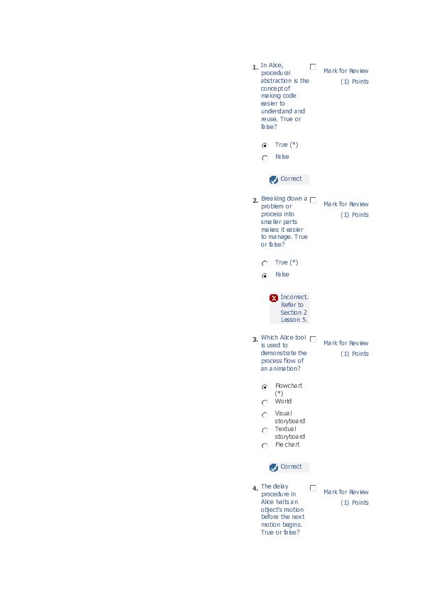 (PDF) In Alice, procedural abstraction is the concept of making code ...