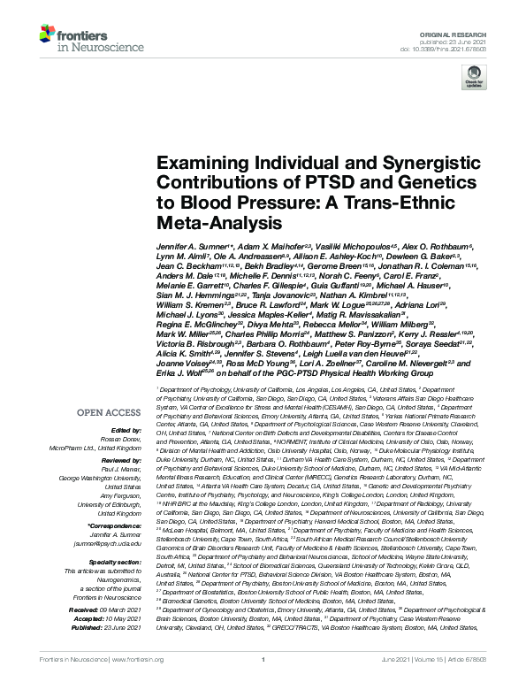 (PDF) Examining Individual and Synergistic Contributions of PTSD and ...