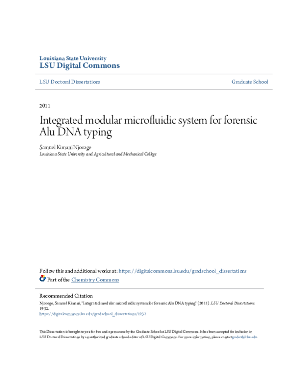 (PDF) Integrated Modular Microfluidic System for Forensic Alu DNA Typing | Samuel Maina Njoroge ...