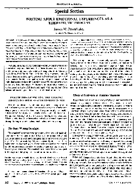 (PDF) Writing About Emotional Experiences as a Therapeutic Process