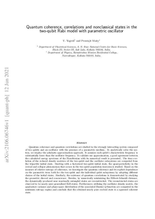 (PDF) Quantum coherence, correlations and nonclassical states in the ...