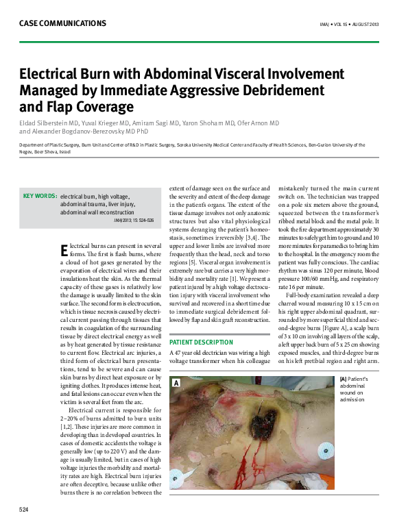 (PDF) Electrical burn with abdominal visceral involvement managed by ...