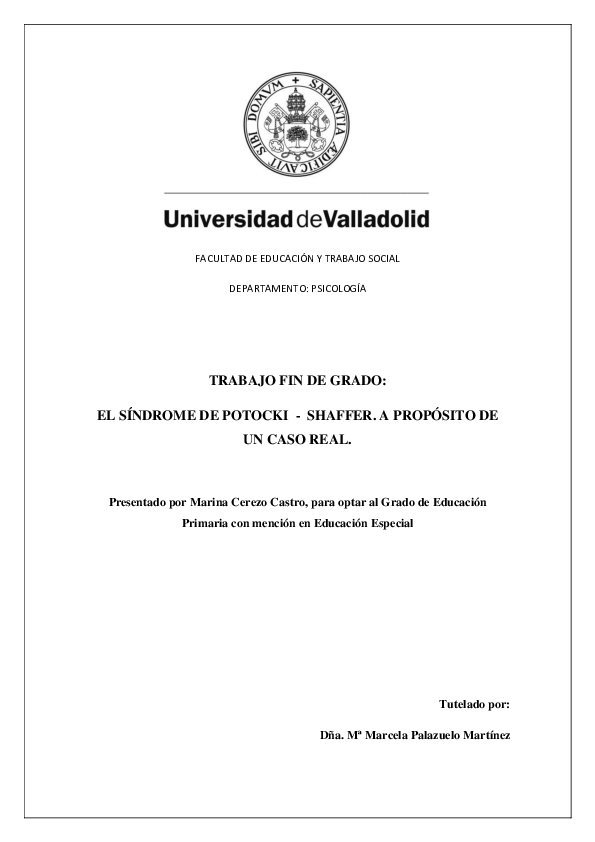 (PDF) El síndrome de Potocki - Shaffer. A propósito de un caso real