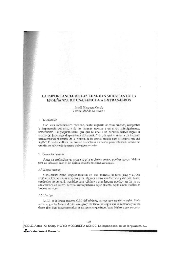 (PDF) La importancia de las lenguas muertas en la enseñanza de una ...