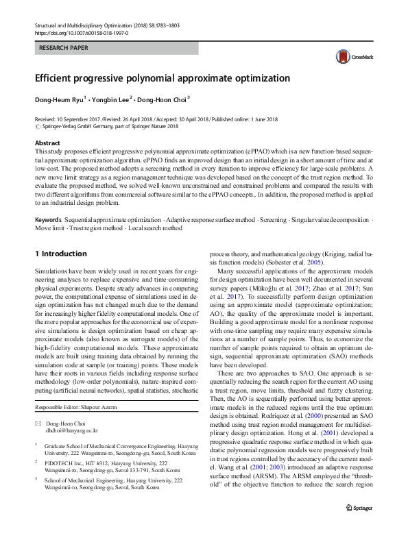 (PDF) Efficient progressive polynomial approximate optimization