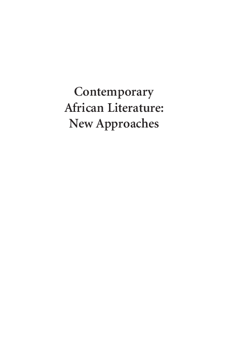 (PDF) Contemporary African Literature: New Approaches