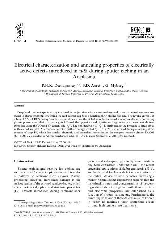 (PDF) Electrical characterization and annealing properties of electrically active defects ...