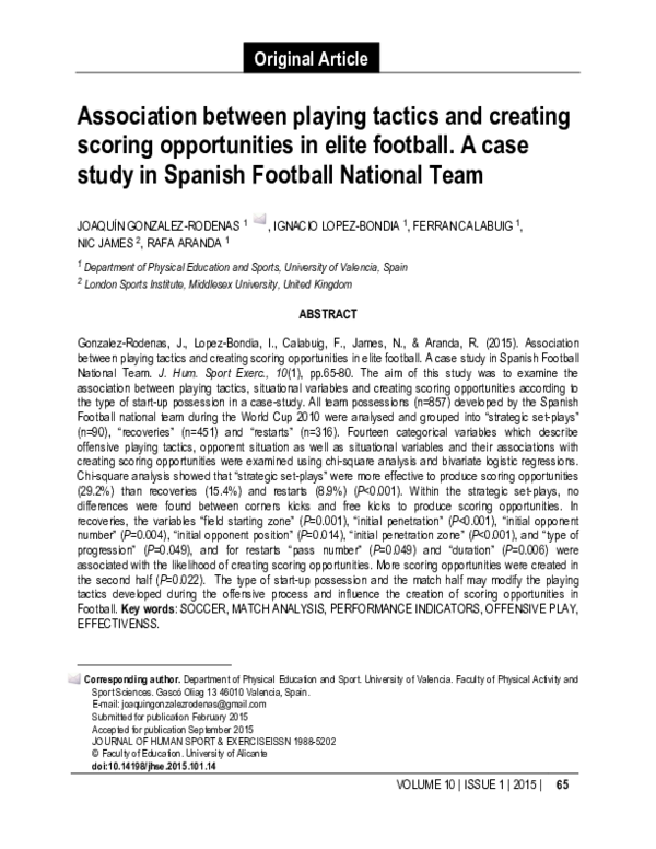 (PDF) Association between playing tactics and creating scoring ...