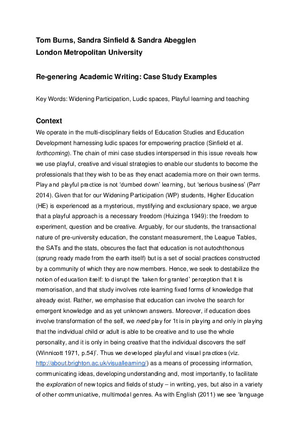 (PDF) Regenring academic writing. Case Study 1: Collages