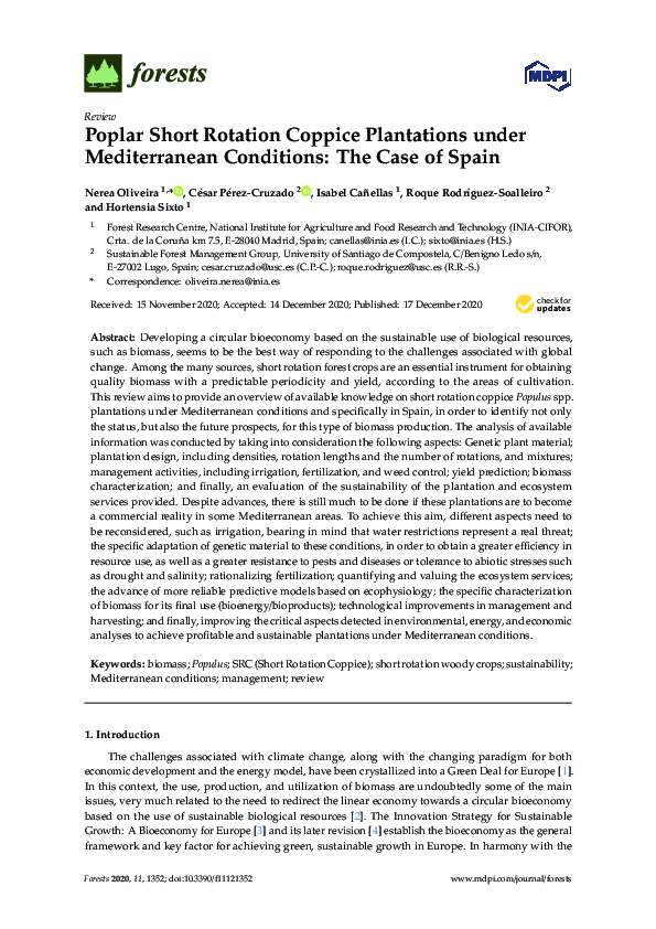 (PDF) Poplar Short Rotation Coppice Plantations under Mediterranean ...