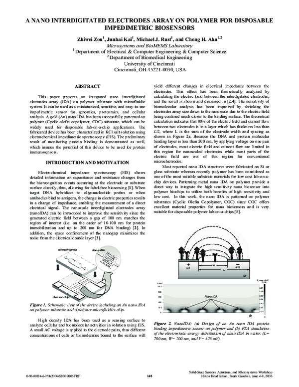 (PDF) A Nano Interdigitated Electrodes Array on Polymer for Disposable ...