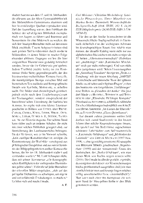 (PDF) Carl Meissner / Christina Meckelnborg: Lateinische Phraseologie ...