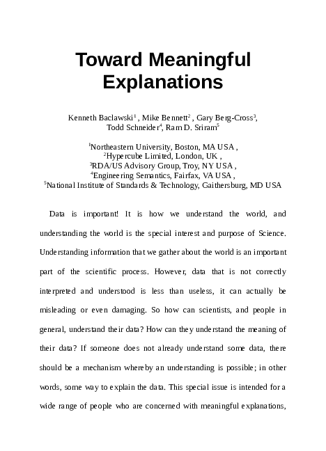 (PDF) Toward Meaningful Explanations