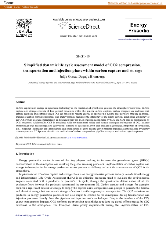 (PDF) Simplified dynamic life cycle assessment model of CO2 compression ...