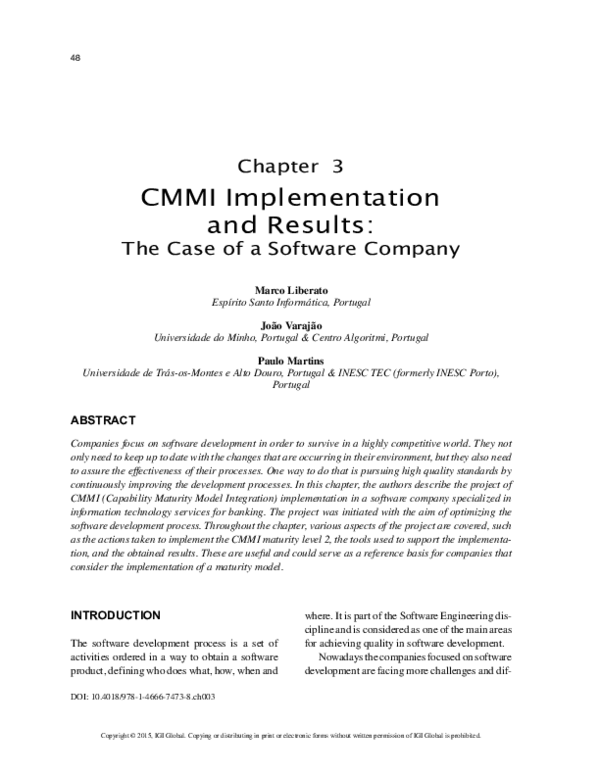 (PDF) CMMI Implementation and Results