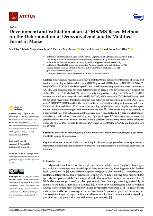 (PDF) Development and Validation of an LC-MS/MS Based Method for the Determination of ...