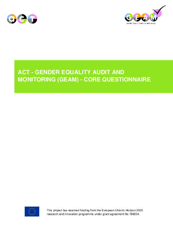 (PDF) ACT - Gender Equality Audit and Monitoring (GEAM) - CORE ...