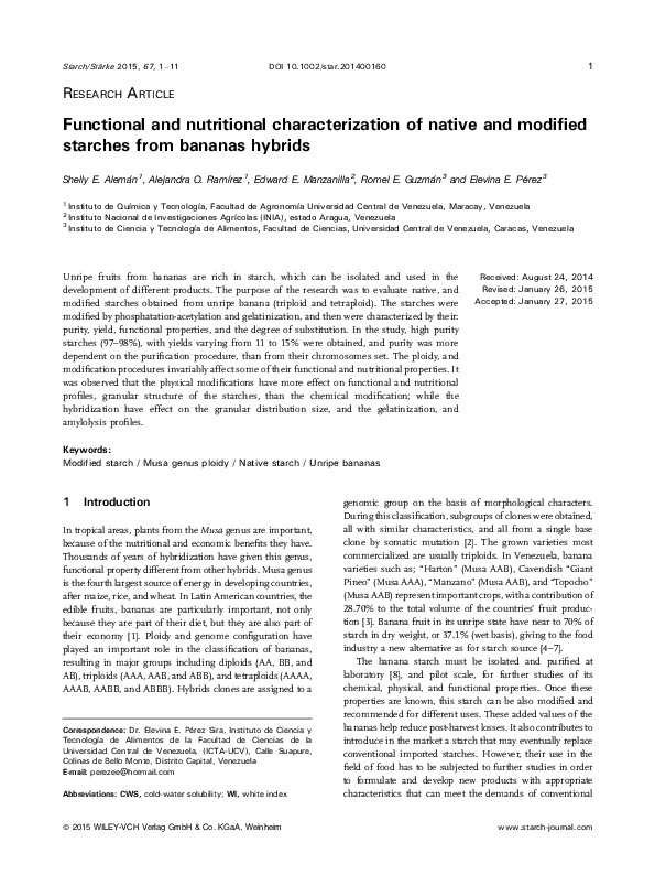 (PDF) Functional and nutritional characterization of native and ...