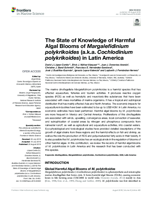 (PDF) The State of Knowledge of Harmful Algal Blooms of Margalefidinium ...