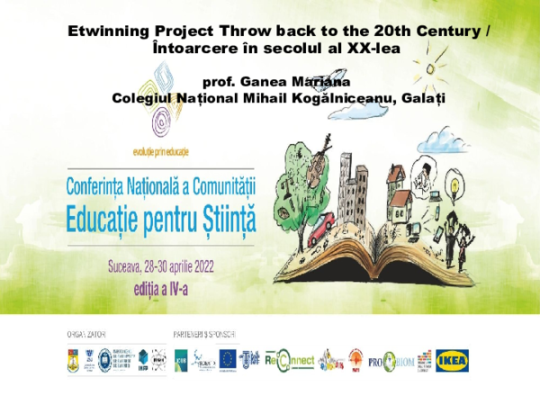 (PPT) Conferinta Proiect eTwinning Throw back to the 20th Century