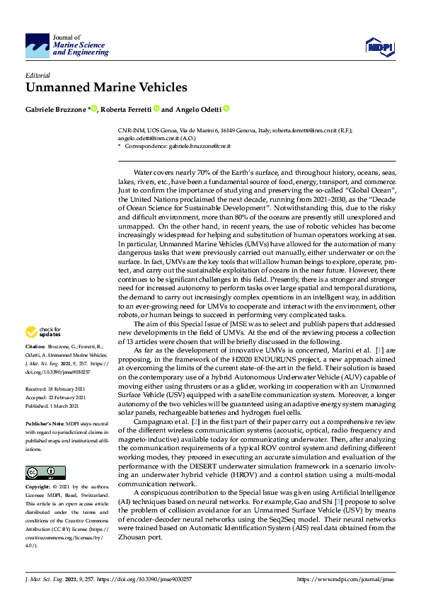 (PDF) Unmanned Marine Vehicles