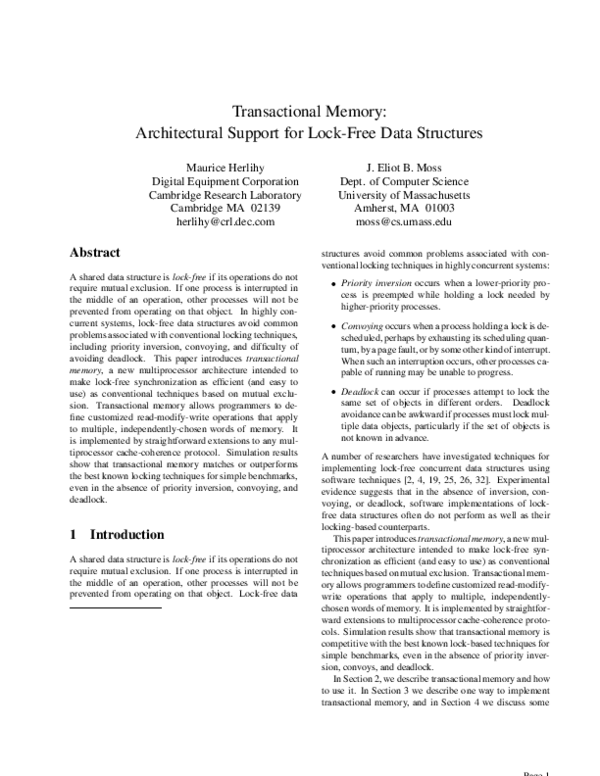 (PDF) Transactional memory