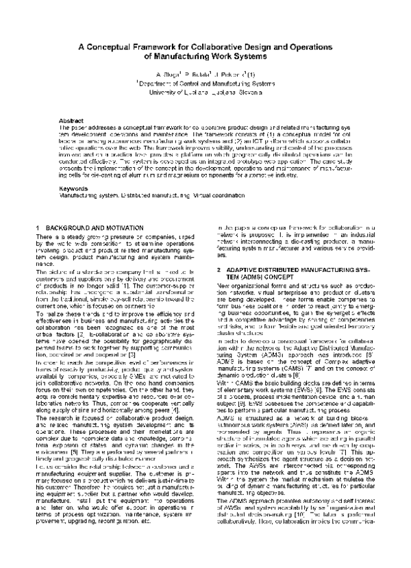 (PDF) A Conceptual Framework for Collaborative Design and Operations of ...