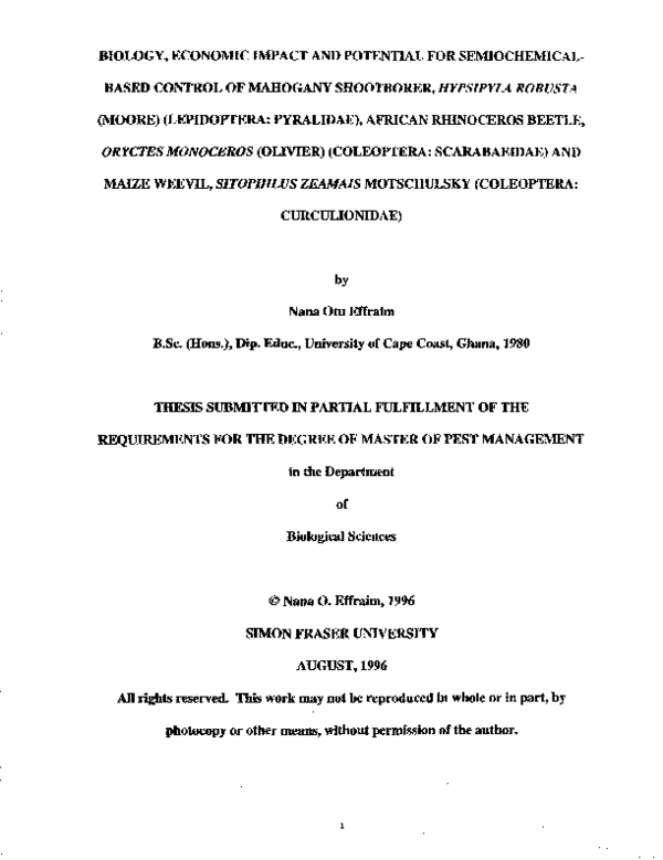 (PDF) Biology, economic impact and potential for semiochemical-based ...