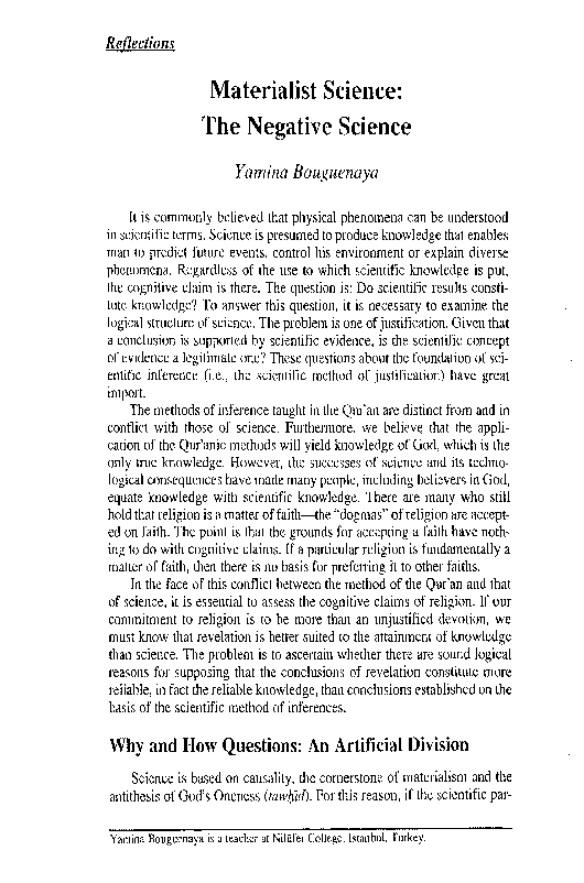 (PDF) Materialist Science: The Negative Science