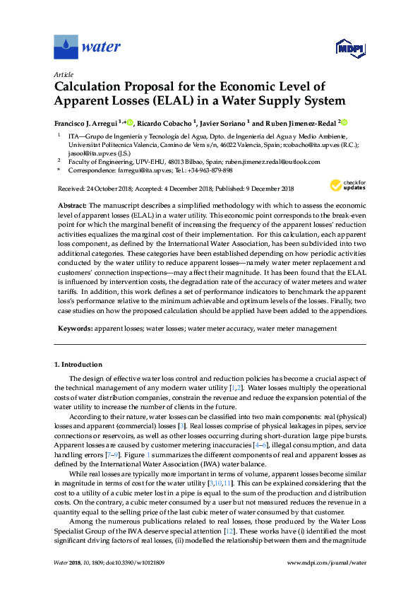 (PDF) Calculation Proposal for the Economic Level of Apparent Losses ...