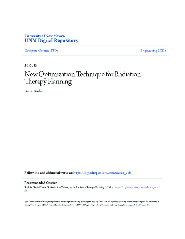 (PDF) New Optimization Technique for Radiation Therapy Planning