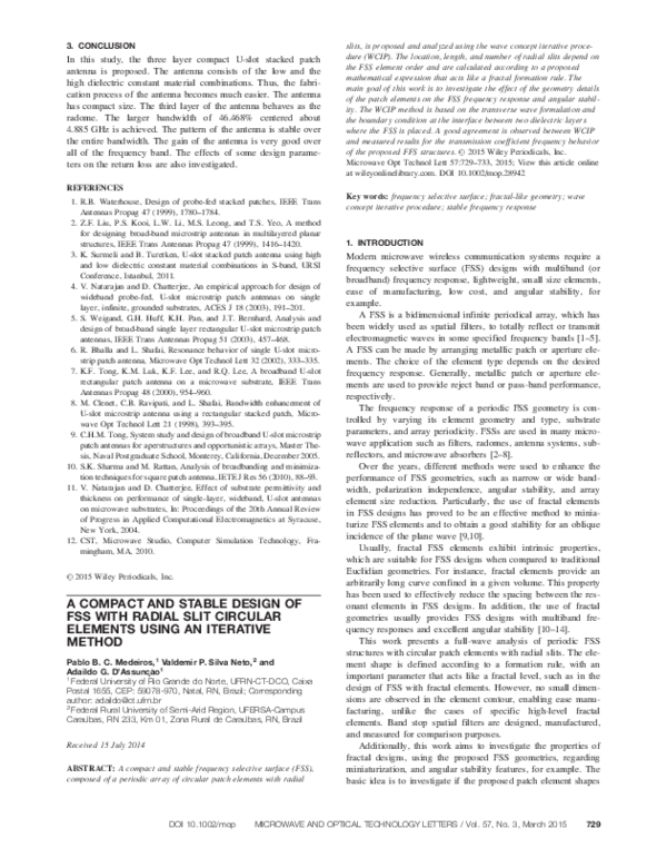 (PDF) A compact and stable design of FSS with radial slit circular ...