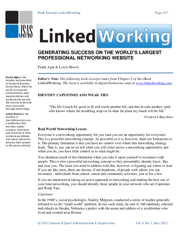 (PDF) Book Excerpt: LinkedWorking: Generating Success on the World's ...