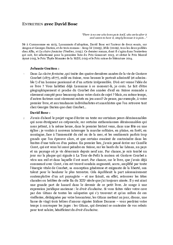 (PDF) Entretien avec David Bosc