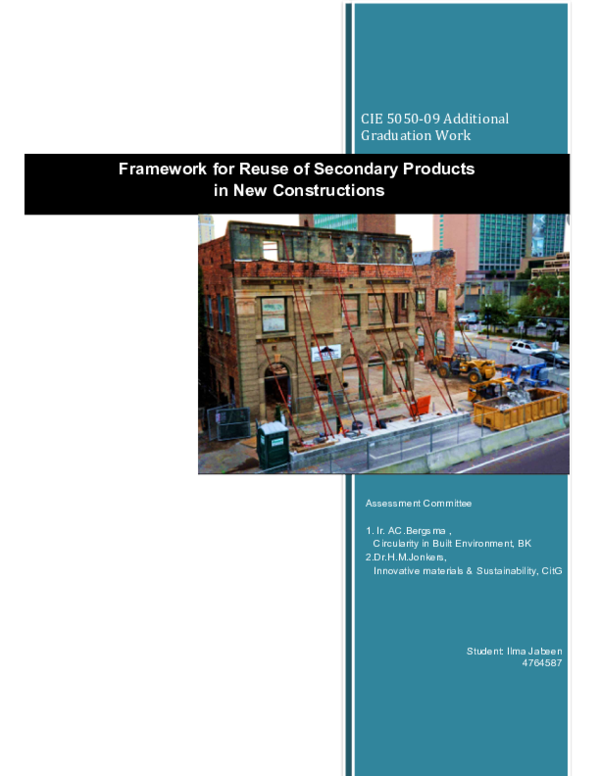 (PDF) Framework for Reuse of Secondary Products in New Constructions