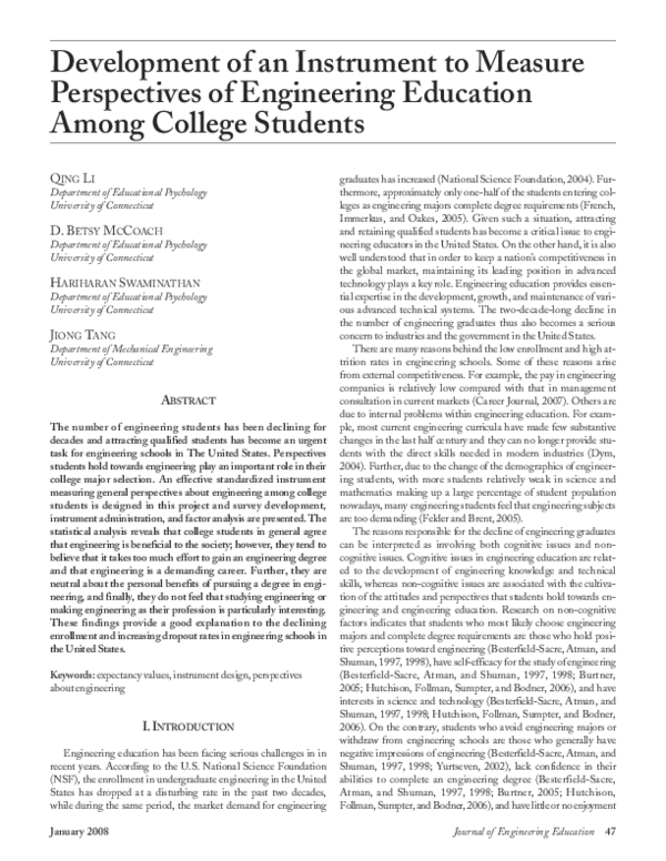 (PDF) Development of an Instrument to Measure Perspectives of ...
