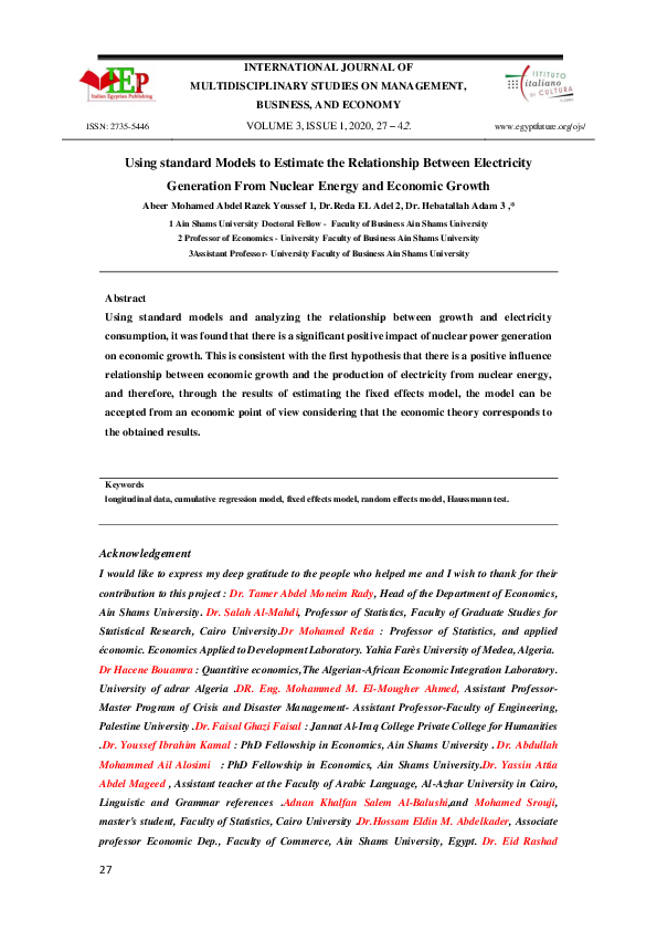 (PDF) Using standard Models to Estimate the Relationship Between ...
