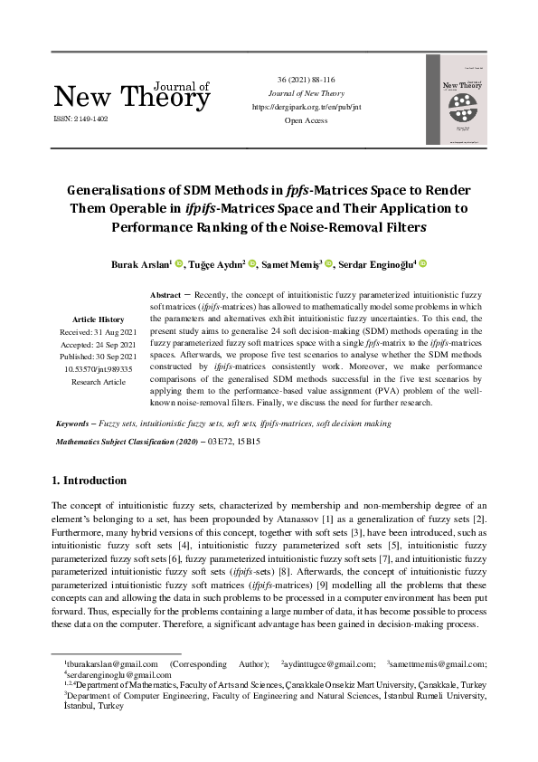 Pdf Configurations Of Soft Decision Making Methods Provided In Fpfs Matrices Space To Render