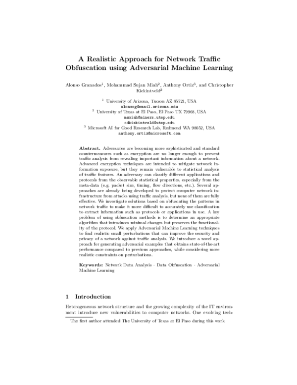 (PDF) A Realistic Approach for Network Traffic Obfuscation Using ...