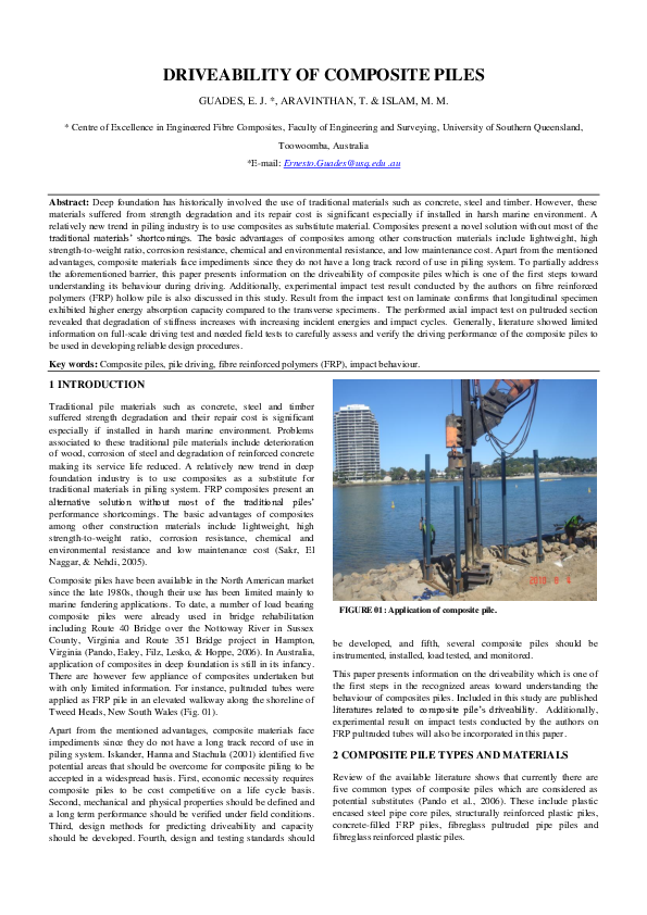 (PDF) Driveability of composite piles