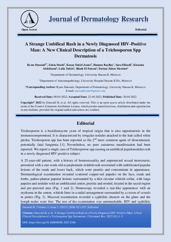 (PDF) A Strange Umbilical Rash in a Newly Diagnosed HIV-Positive Man: A ...