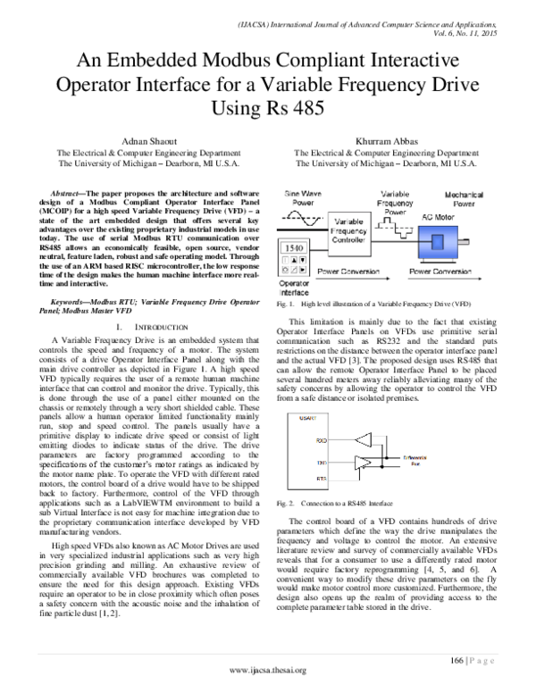 (PDF) design of a Modbus Compliant Operator Interface Panel